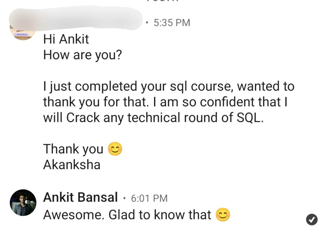 Ankit Bansal on LinkedIn: #jaisriram #sql #analytics Ankit Bansal on LinkedIn: #jaisriram #sql #analytics