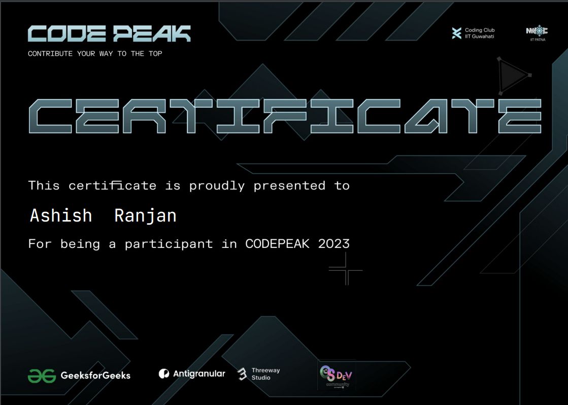 Ashish Ranjan on LinkedIn: #connections #codepeak #iitguwahati Ashish Ranjan on LinkedIn: #connections #codepeak #iitguwahati