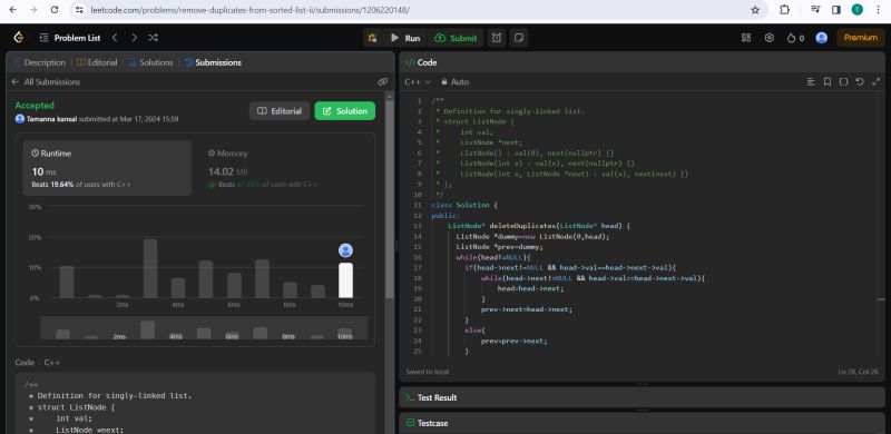 Day 45 of #100daysofcode challenge: Remove duplicates from linked list ... Day 45 of #100daysofcode challenge: Remove duplicates from linked list ...