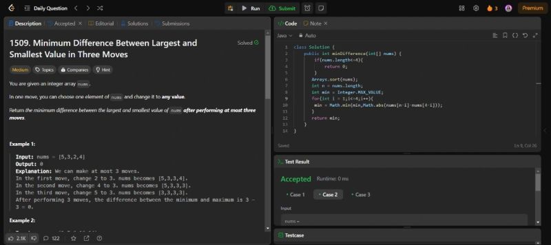 Leetcode solved Problem No. 1509 | Sritama Dhara posted on the topic ... Leetcode solved Problem No. 1509 | Sritama Dhara posted on the topic ...