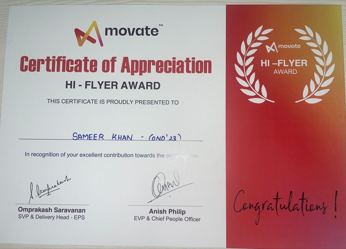 Sameer Khan on LinkedIn: #movate #csscorp #hi #awardwinning # ... Sameer Khan on LinkedIn: #movate #csscorp #hi #awardwinning # ...