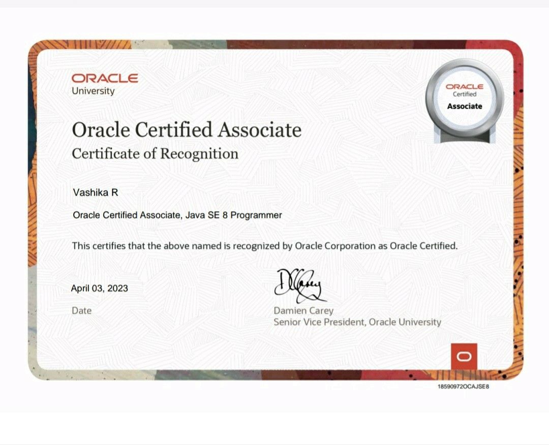 #java #javafullstackdeveloper #oracledeveloper #ocja | Vashika R #java #javafullstackdeveloper #oracledeveloper #ocja | Vashika R