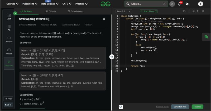 #100daysofcode #160daysofcode #geeksforgeeks #mergeintervals #java ... #100daysofcode #160daysofcode #geeksforgeeks #mergeintervals #java ...