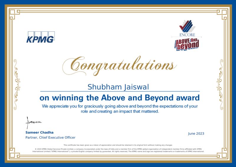 #above #kpmg #kpmg | Shubham Jaiswal #above #kpmg #kpmg | Shubham Jaiswal