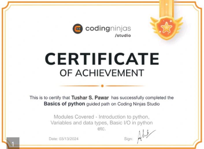 Tushar Pawar on LinkedIn: #codingninja #pccoe #python Tushar Pawar on LinkedIn: #codingninja #pccoe #python