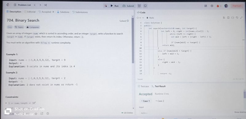 Nikhil Kumar Mishra on LinkedIn: 🚀 Binary Search Algorithm: Efficient ... Nikhil Kumar Mishra on LinkedIn: 🚀 Binary Search Algorithm: Efficient ...