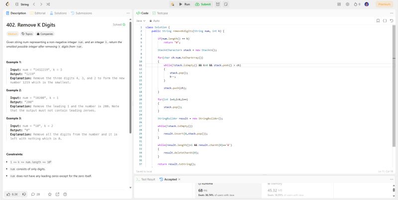 Resolved one LeetCode problem | Cherakala Gireesh posted on the topic ... Resolved one LeetCode problem | Cherakala Gireesh posted on the topic ...