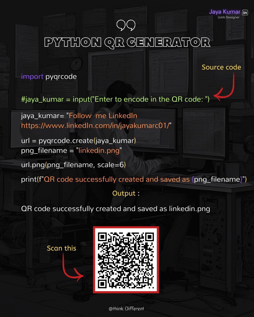 Jaya Kumar C on LinkedIn: #python #qrcode #webdevelopment Jaya Kumar C on LinkedIn: #python #qrcode #webdevelopment