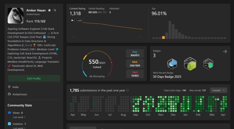 🚀 550 LeetCode Questions: Conquered. There were days when opening ... 🚀 550 LeetCode Questions: Conquered. There were days when opening ...