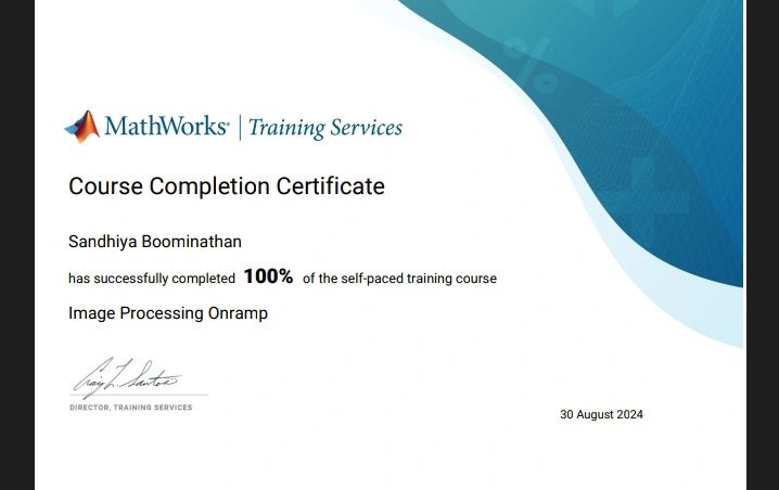 Sandhiya boominathan on LinkedIn: #matlab #certification # ... Sandhiya boominathan on LinkedIn: #matlab #certification # ...