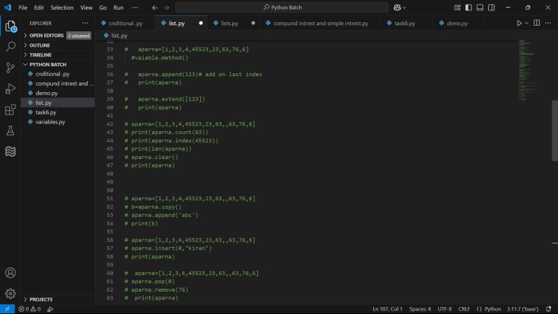 Task 10 practice list and list comp Task 12 explore jira Kiran Sagar ... Task 10 practice list and list comp Task 12 explore jira Kiran Sagar ...
