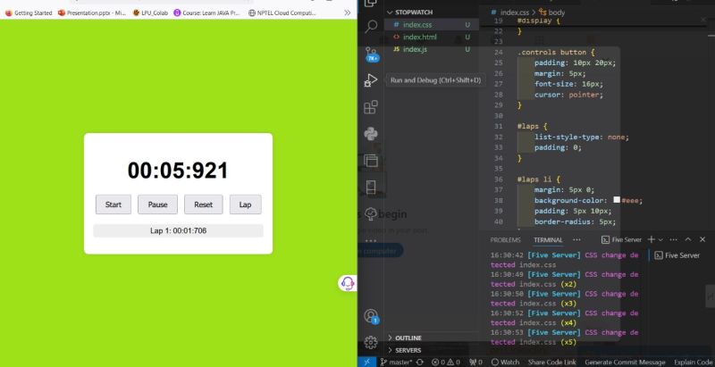 Deepika Choudhary on LinkedIn: Completed Task 2: Stopwatch web ... Deepika Choudhary on LinkedIn: Completed Task 2: Stopwatch web ...