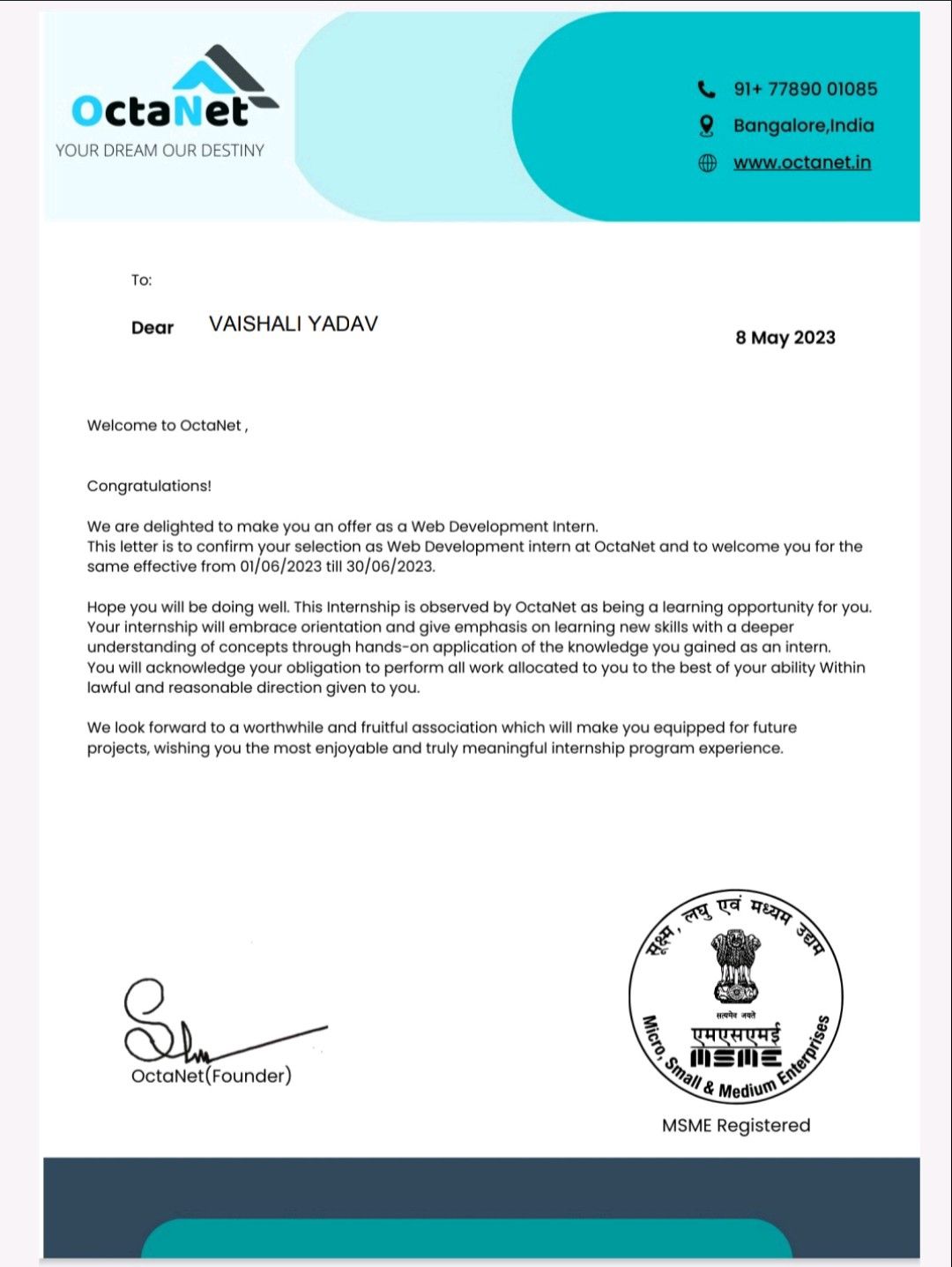 Vaishali Yadav on LinkedIn: #octanet #webdevelopment #intern Vaishali Yadav on LinkedIn: #octanet #webdevelopment #intern