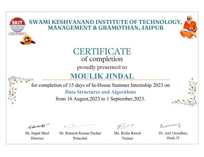 Finished my data science internship at SKIT | Moulik Jindal posted on ... Finished my data science internship at SKIT | Moulik Jindal posted on ...