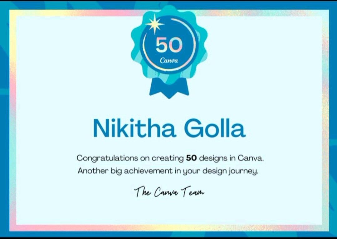 Golla Nikitha posted on LinkedIn Golla Nikitha posted on LinkedIn