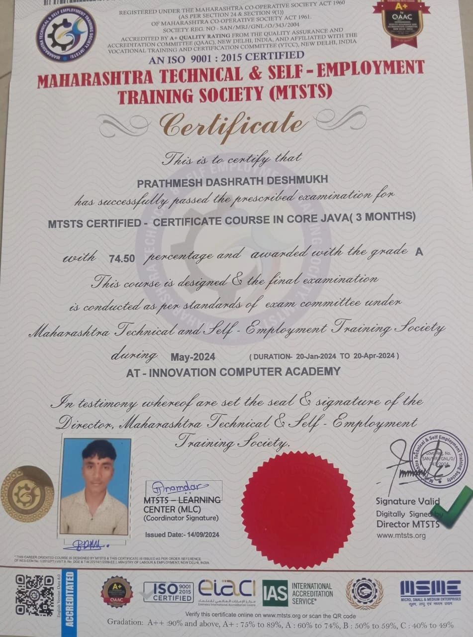 Prthmesh Deshmukh on LinkedIn: Hey connection.. I have completed Course ... Prthmesh Deshmukh on LinkedIn: Hey connection.. I have completed Course ...