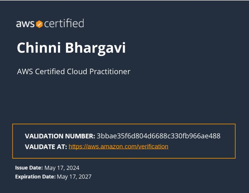 Bhargavi Chinni on LinkedIn: #awscertification #cloudpractitioner # ... Bhargavi Chinni on LinkedIn: #awscertification #cloudpractitioner # ...