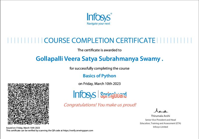 Gollapalli Veera satya subrahmanya swamy on LinkedIn: #python # ... Gollapalli Veera satya subrahmanya swamy on LinkedIn: #python # ...