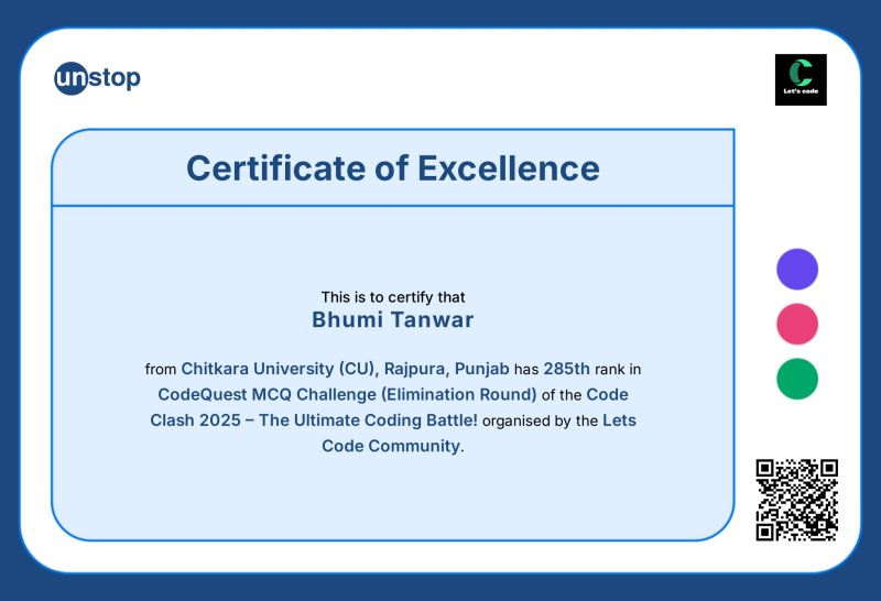 #coding #codeclash2025 #unstop #letscode #learning | Bhumi Tanwar #coding #codeclash2025 #unstop #letscode #learning | Bhumi Tanwar