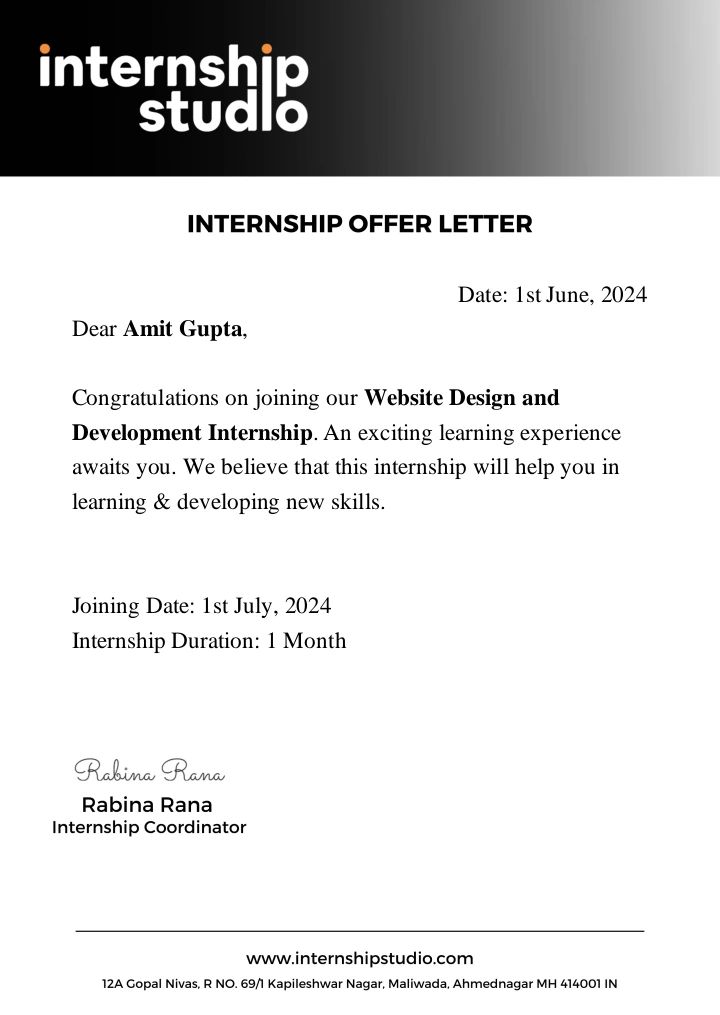 Amit Gupta on LinkedIn: #internship #webdevelopment #excited Amit Gupta on LinkedIn: #internship #webdevelopment #excited