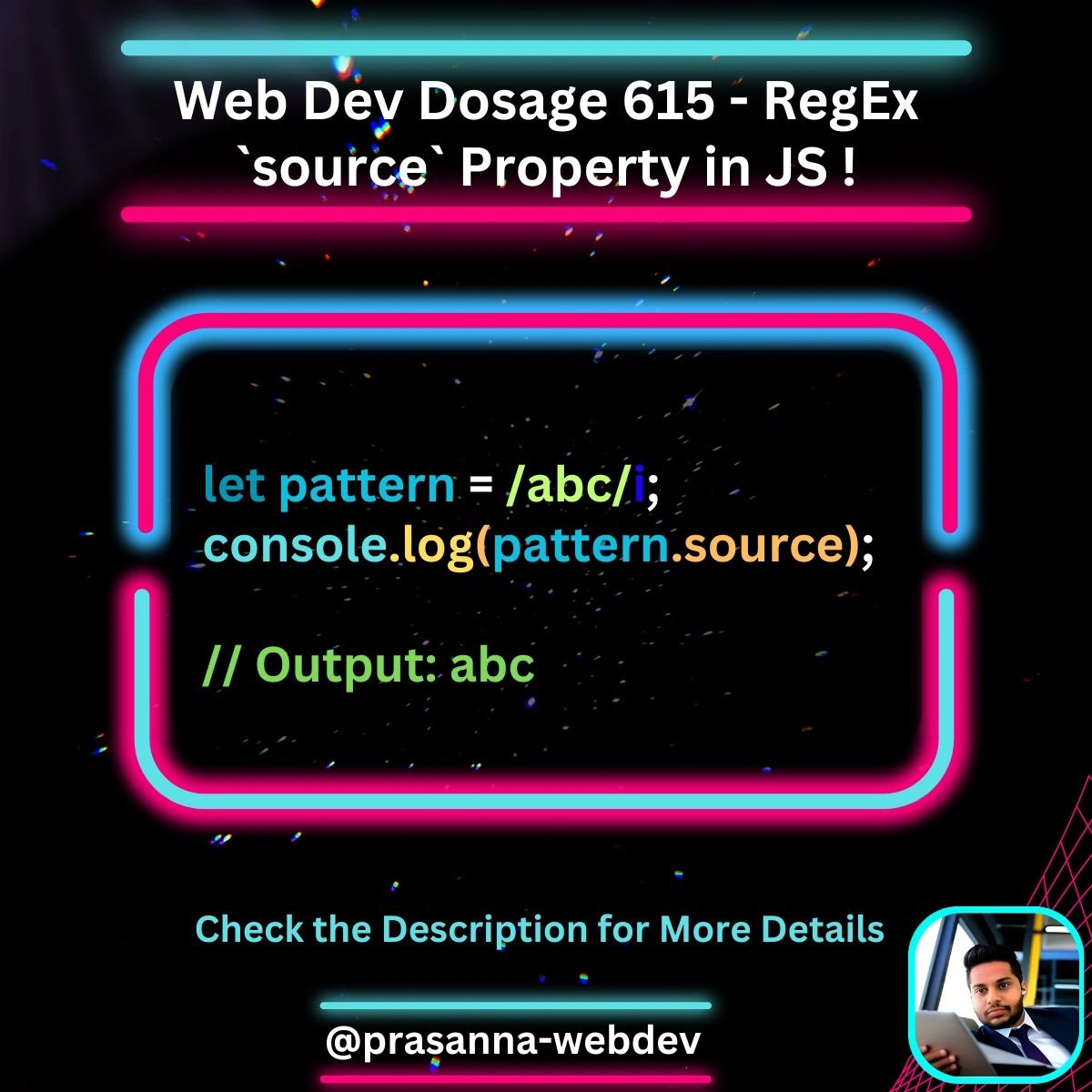 Prasanna D on LinkedIn: #webdevelopment #javascript #regex Prasanna D on LinkedIn: #webdevelopment #javascript #regex
