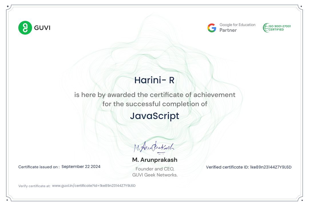 HARINI R on LinkedIn: #javascript #frontenddevelopment #codingjourney # ... HARINI R on LinkedIn: #javascript #frontenddevelopment #codingjourney # ...