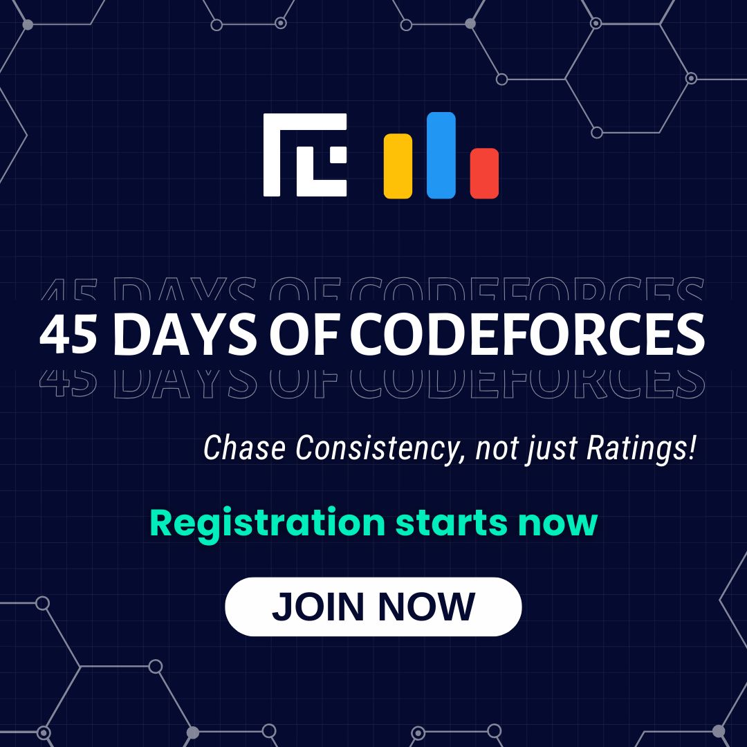 Starting the 45-day codeforces challenge by TLE eliminators | Koustubh ... Starting the 45-day codeforces challenge by TLE eliminators | Koustubh ...