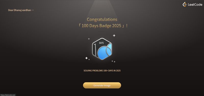 #100daysofcode #leetcode #codingjourney #problemsolving #milestone ... #100daysofcode #leetcode #codingjourney #problemsolving #milestone ...