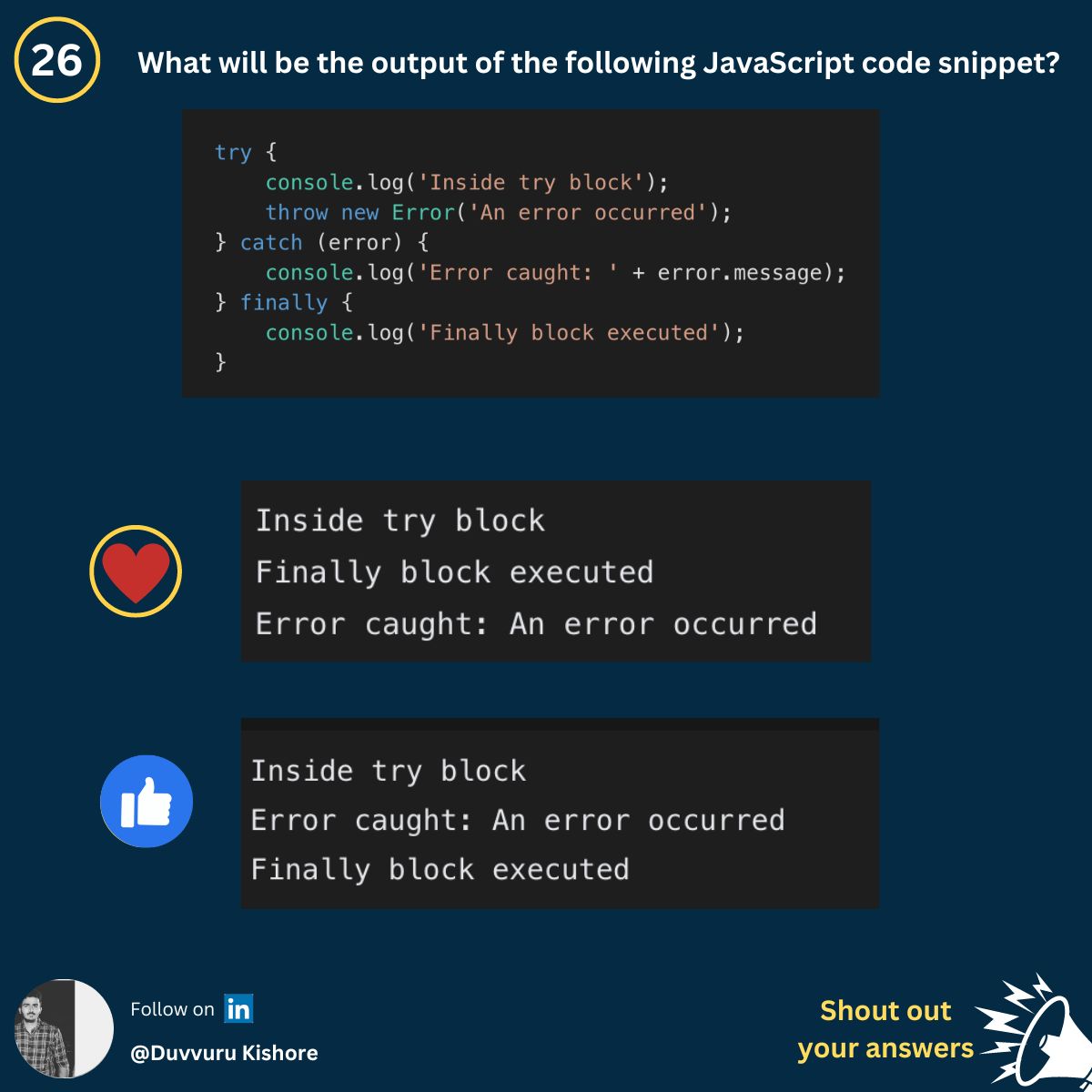Duvvuru Kishore on LinkedIn: #javascript #mcqs #webdevelopment # ... Duvvuru Kishore on LinkedIn: #javascript #mcqs #webdevelopment # ...