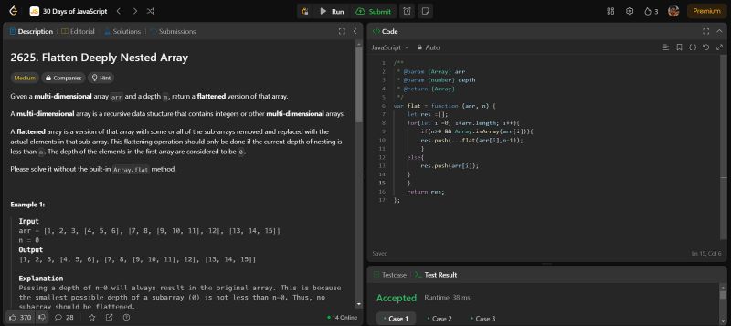 #day26 #javascript #leetcodechallenge #30daysofcode #flattenarrays ... #day26 #javascript #leetcodechallenge #30daysofcode #flattenarrays ...