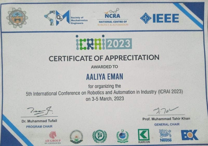 Aaliya Eman on LinkedIn: #icrai2023 #robotics #innovationjourney Aaliya Eman on LinkedIn: #icrai2023 #robotics #innovationjourney
