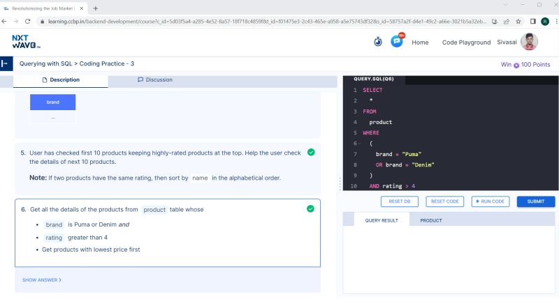 Sivasai Gulipalli on LinkedIn: #day1 #sql #nxtwave #nxtwaveccbp # ... Sivasai Gulipalli on LinkedIn: #day1 #sql #nxtwave #nxtwaveccbp # ...