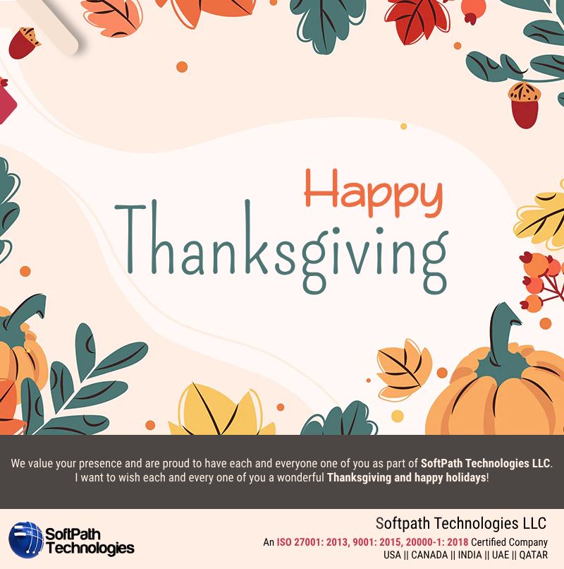 SoftPath Technologies LLC on LinkedIn: #thanksgiving #happyholidays # ... SoftPath Technologies LLC on LinkedIn: #thanksgiving #happyholidays # ...
