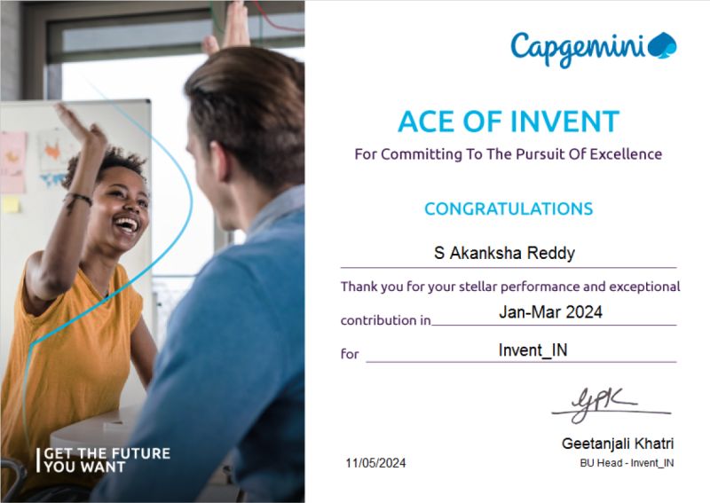 Akanksha Reddy S on LinkedIn: #achievement #teamsupport #capgemini # ... Akanksha Reddy S on LinkedIn: #achievement #teamsupport #capgemini # ...