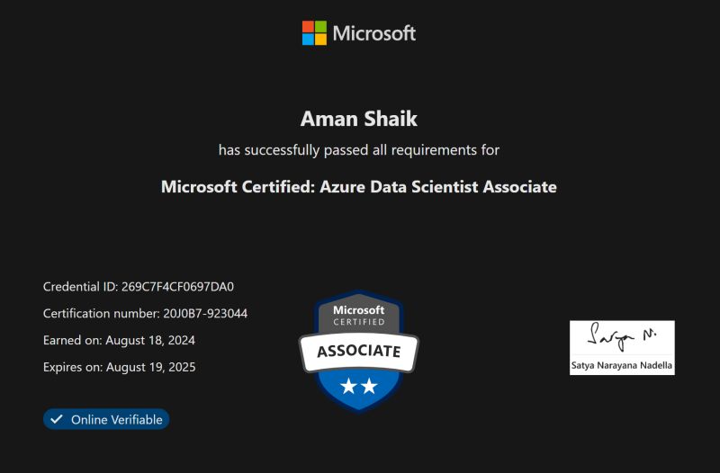 Aman shaik on LinkedIn: #azure #datascience #machinelearning #ai # ... Aman shaik on LinkedIn: #azure #datascience #machinelearning #ai # ...