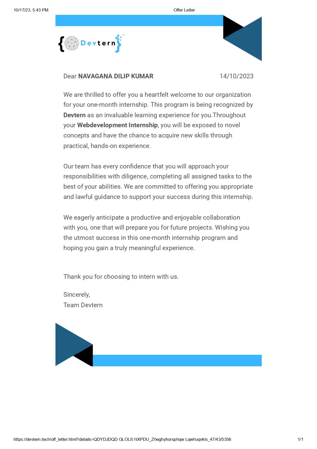 Dilip Kumar on LinkedIn: #devtern #internship Dilip Kumar on LinkedIn: #devtern #internship