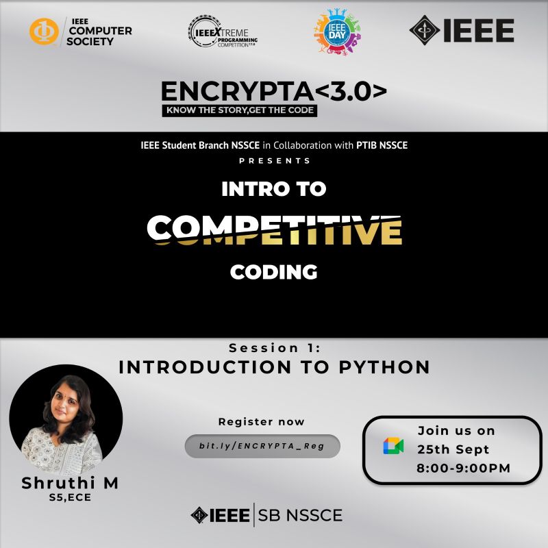 Shruthi M on LinkedIn: #encrypta #ieee #nssce Shruthi M on LinkedIn: #encrypta #ieee #nssce