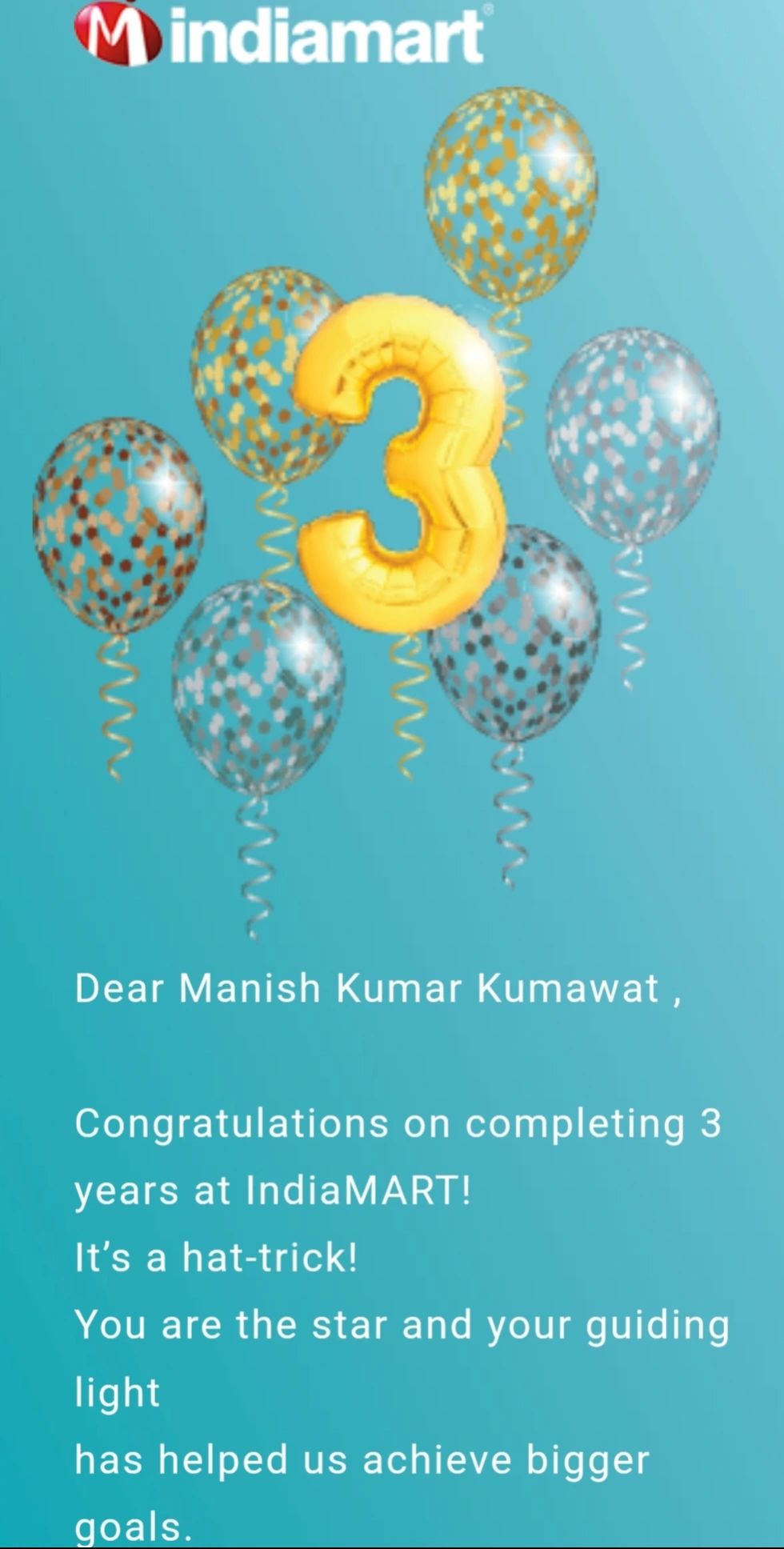 Manish Kumar Kumawat on LinkedIn: #anniversary #grateful #teamindiamart ... Manish Kumar Kumawat on LinkedIn: #anniversary #grateful #teamindiamart ...