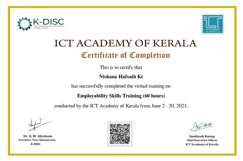 Nishana Hafsath KT on LinkedIn: Delighted to announce that I've ... Nishana Hafsath KT on LinkedIn: Delighted to announce that I've ...