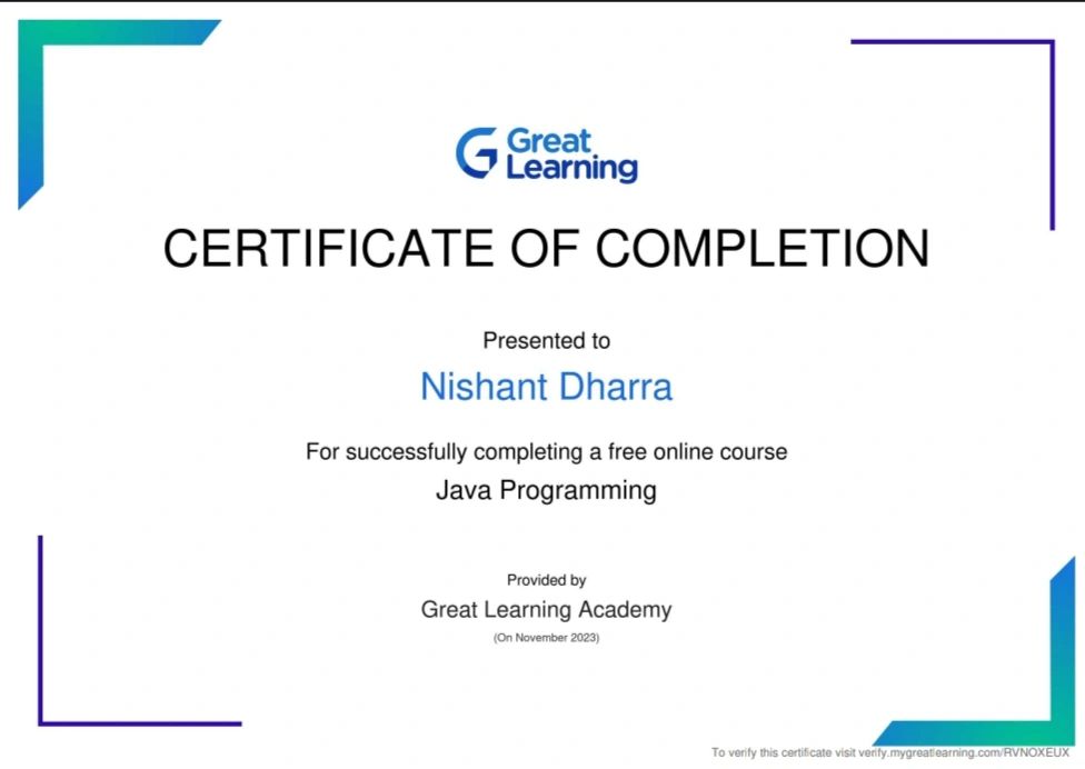 Nishant Dharra on LinkedIn: #java #programming #learningjourney Nishant Dharra on LinkedIn: #java #programming #learningjourney