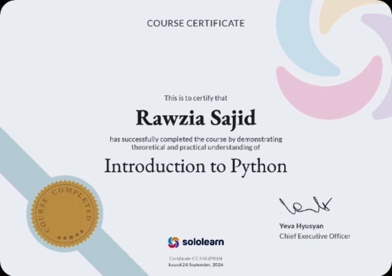 Rawzia Sajid on LinkedIn: #python #programming #learningjourney # ... Rawzia Sajid on LinkedIn: #python #programming #learningjourney # ...
