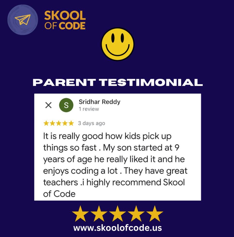 SkoolOfCode on LinkedIn: #happyparents #skoolofcode #parenttestimonial ... SkoolOfCode on LinkedIn: #happyparents #skoolofcode #parenttestimonial ...