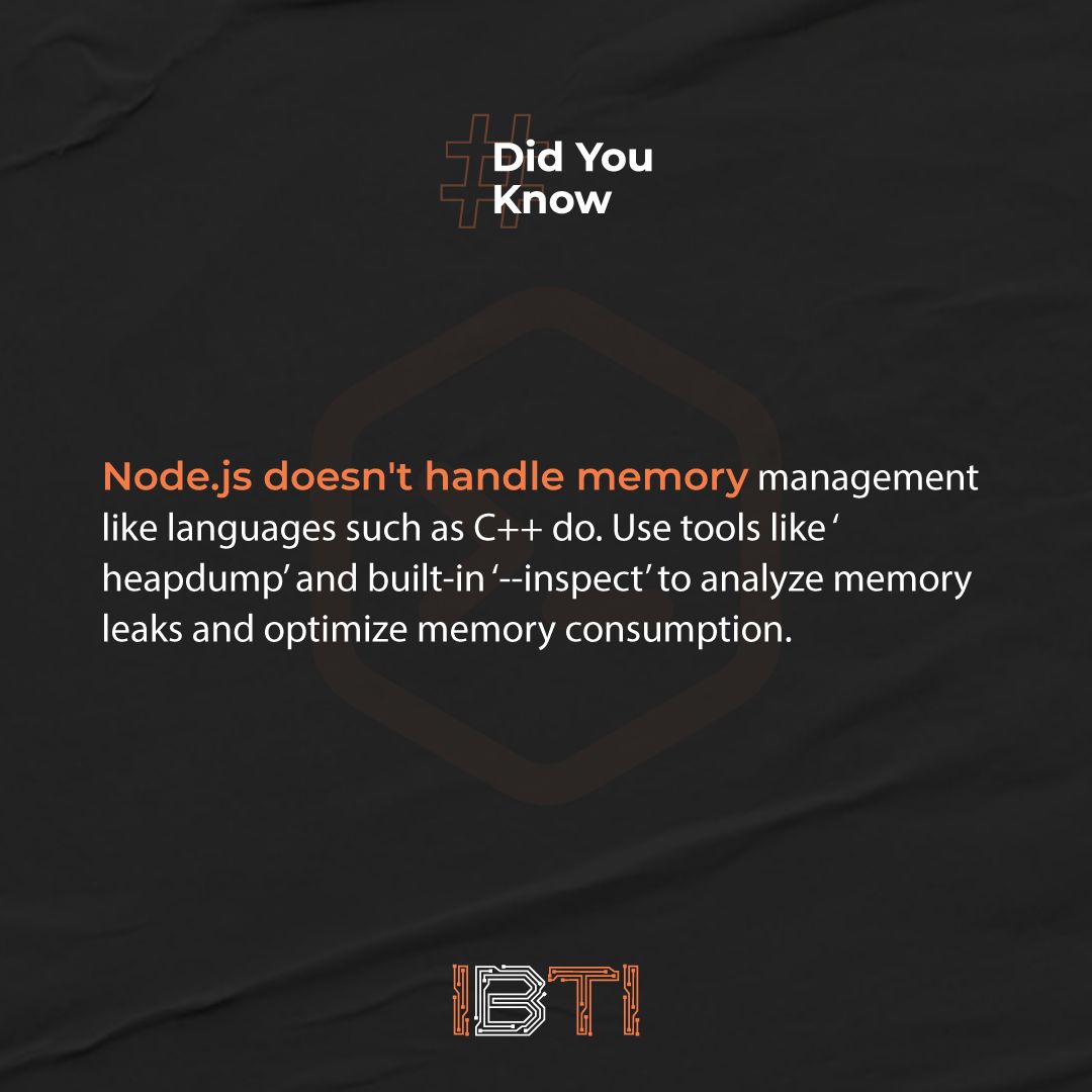 IBTI IT Solutions on LinkedIn: #nodejs #memorymanagement # ... IBTI IT Solutions on LinkedIn: #nodejs #memorymanagement # ...