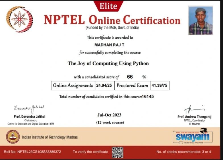 Madhan Raj on LinkedIn: #python #nptel #swayam #pythonprogramming # ... Madhan Raj on LinkedIn: #python #nptel #swayam #pythonprogramming # ...