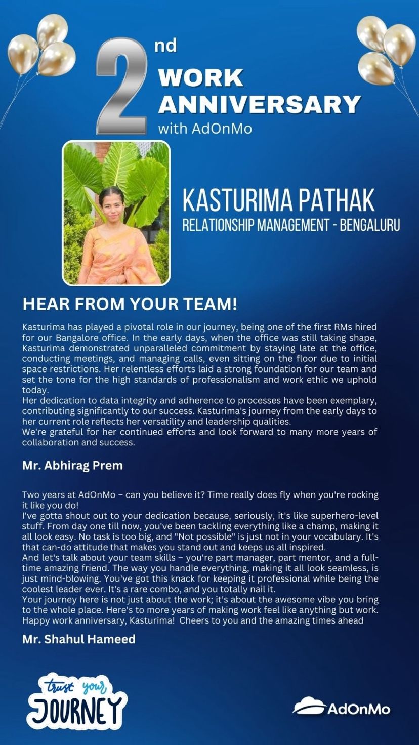 Kasturima Pathak on LinkedIn: Celebrating 2 years of growth and success ... Kasturima Pathak on LinkedIn: Celebrating 2 years of growth and success ...