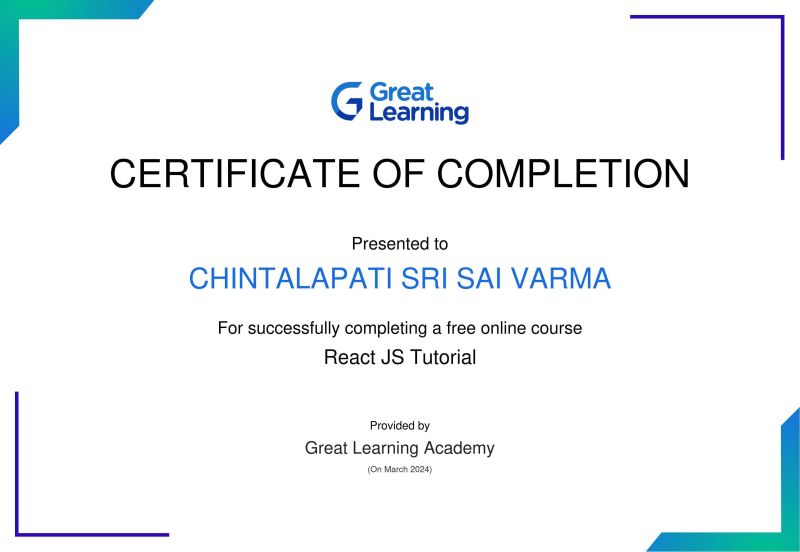 CHINTALAPATI SRI SAI VARMA posted on LinkedIn CHINTALAPATI SRI SAI VARMA posted on LinkedIn