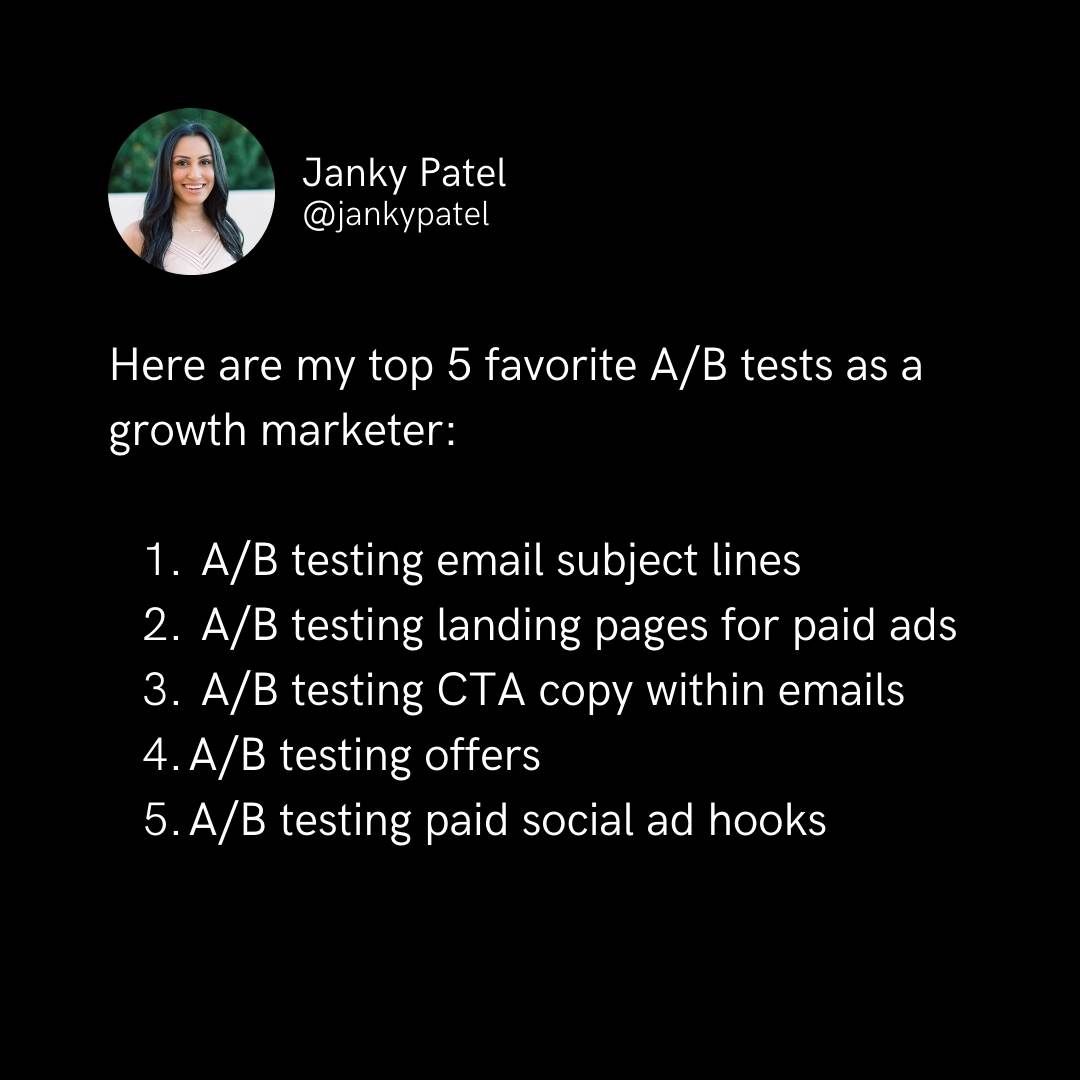 Janky Patel on LinkedIn: Here are my top 5 favorite A/B tests as a ... Janky Patel on LinkedIn: Here are my top 5 favorite A/B tests as a ...