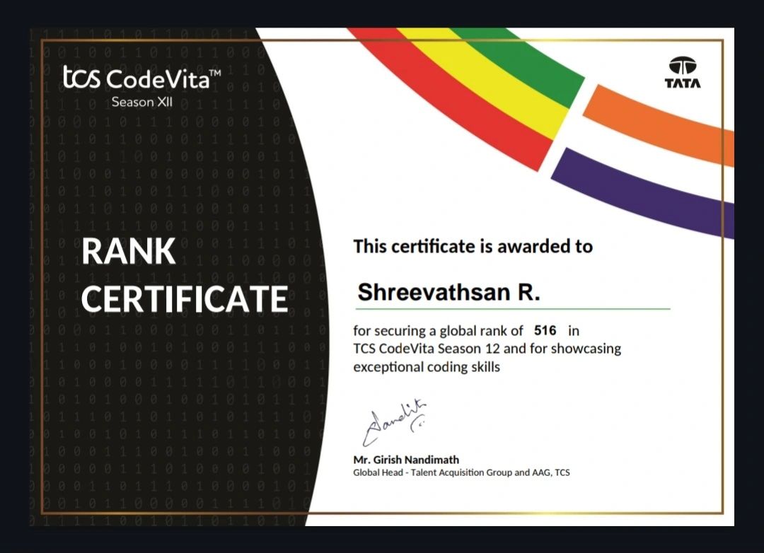 #codevita #tcs #competitiveprogramming #coding #achievement #season12 ... #codevita #tcs #competitiveprogramming #coding #achievement #season12 ...