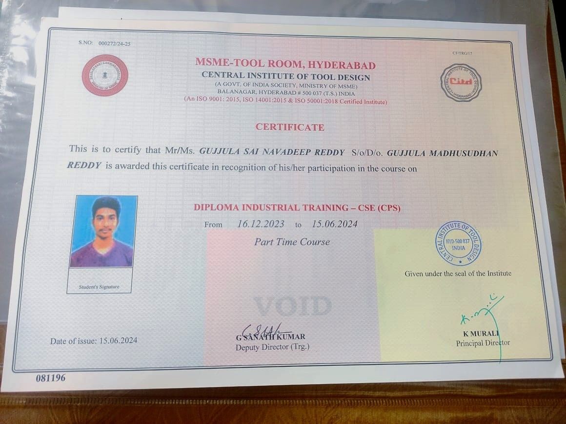 Sai Navadeep Reddy on LinkedIn: #msme #project #training Sai Navadeep Reddy on LinkedIn: #msme #project #training