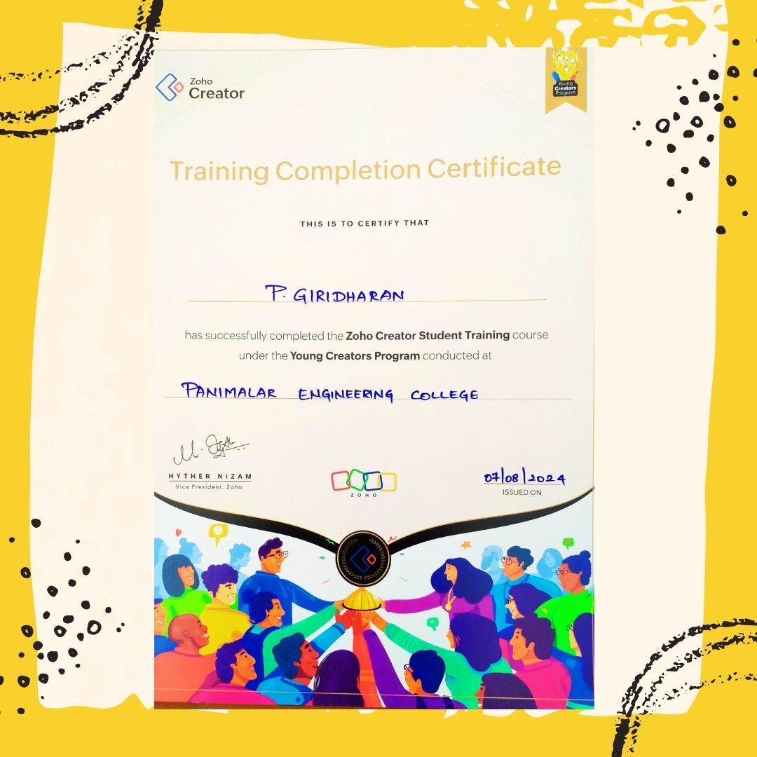 Giridharan P on LinkedIn: #zoho Giridharan P on LinkedIn: #zoho